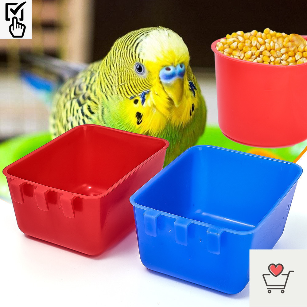 MBR Pet Parakeet Lovebird Finches Feeding Bowl / Clamp-on Hanging ...