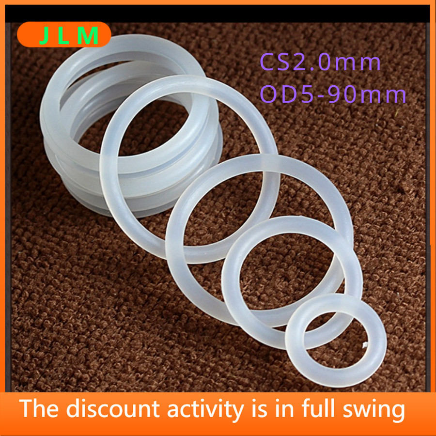 ((JLMA4) [CS2.0mm * Od5-70mm] White Silicone o-Ring Sealing Ring High ...