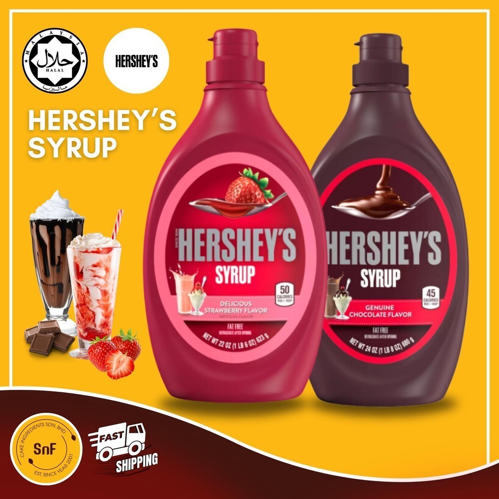 Hershey's Syrup Chocolate Drizzle Strawberry Drizzle Topping 623g | 1 ...