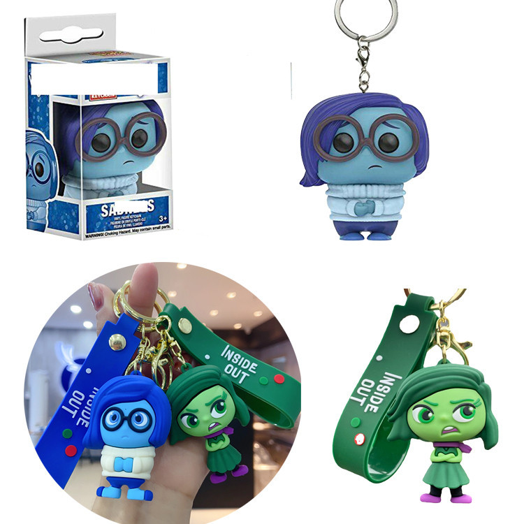 Funko Pop INSIDE OUT 2 Keychain Sadness Joy Anger Cartoon Keyring Car ...