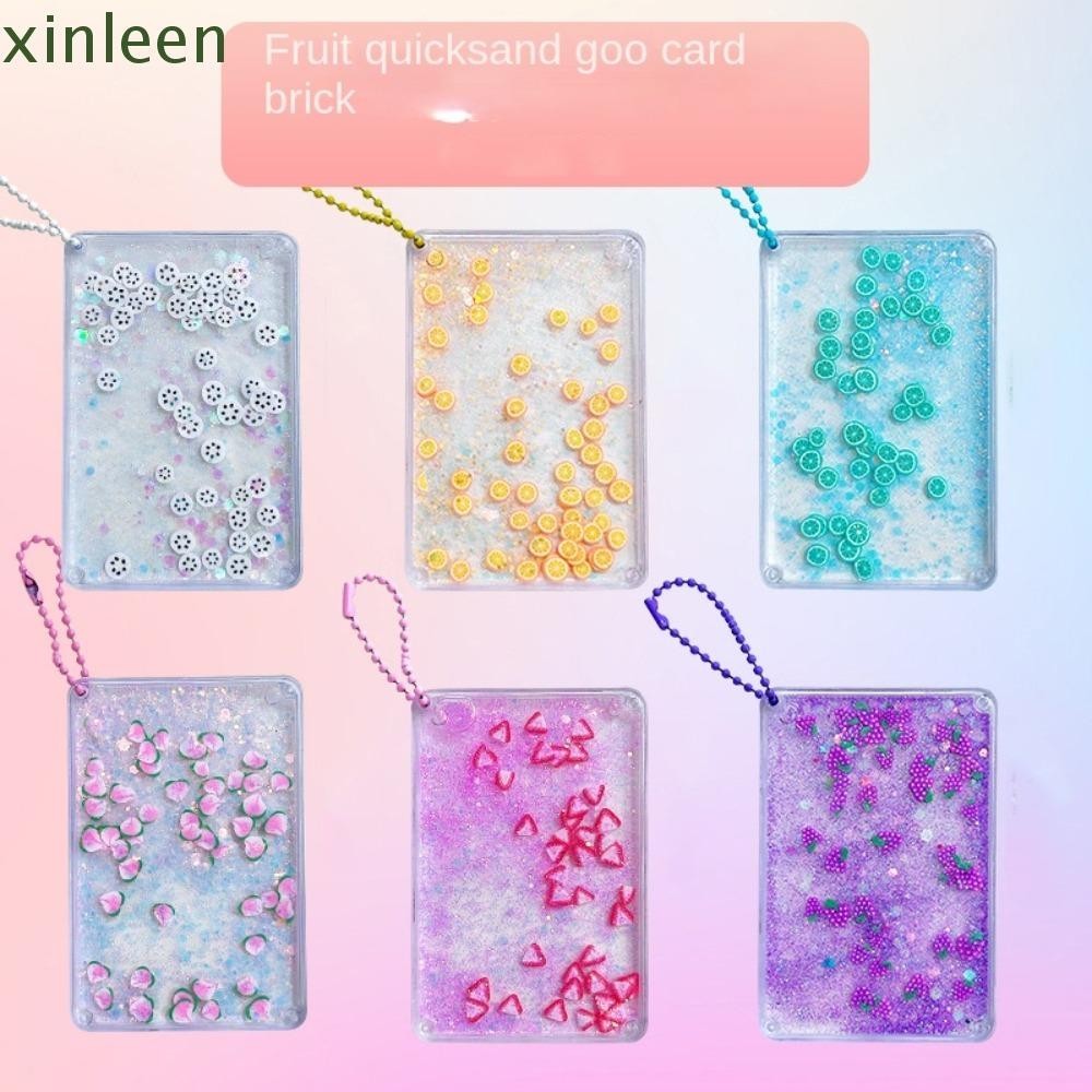 XINLEEN Quicksand Acrylic DIY Keychain, Transparent Shiny Color Guka ...