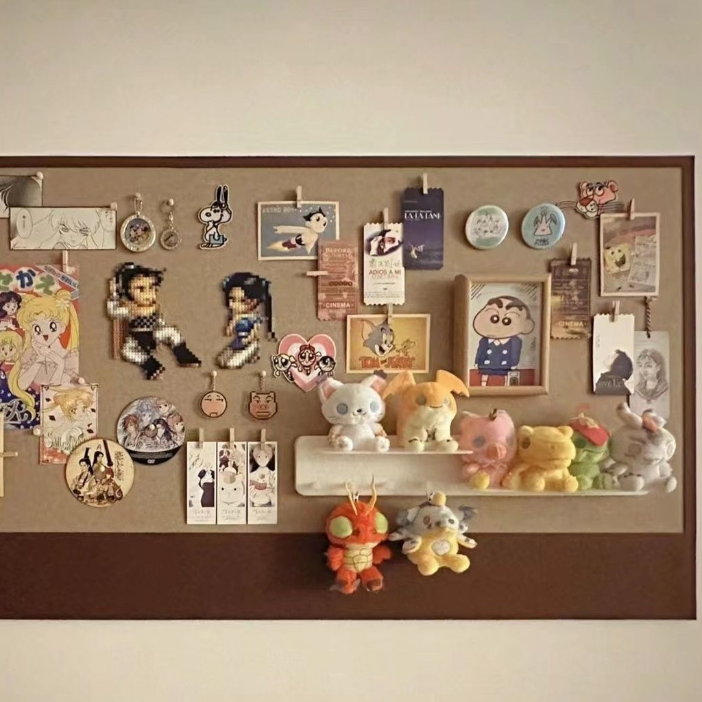 Felt Board Wall Sticker Photo Wall Perforation-Free Message Board Cork ...