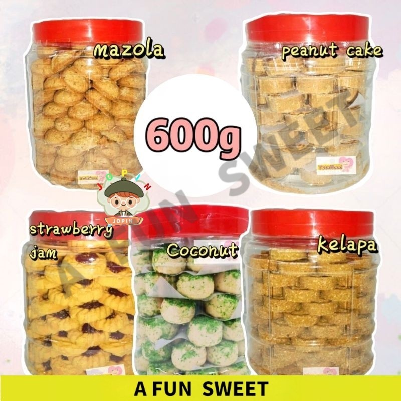 Bisco Kuih Raya Premium Biskut Bottle 600g [Mazola /Peanut Cake /Kelapa ...