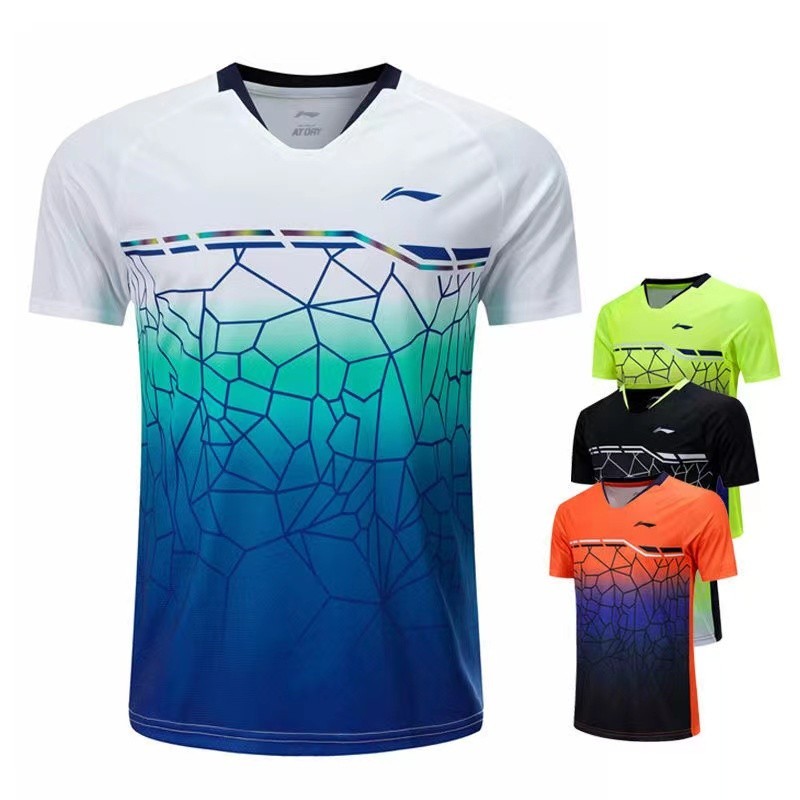Li Ning Badminton Clothing Men's and Women's Short Sleeves Fast Drive ...