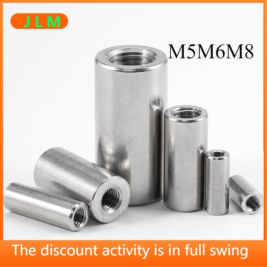 ((JLMP) Connection Nut M5M6M8 Extended Cylindrical Nut Stainless Steel ...