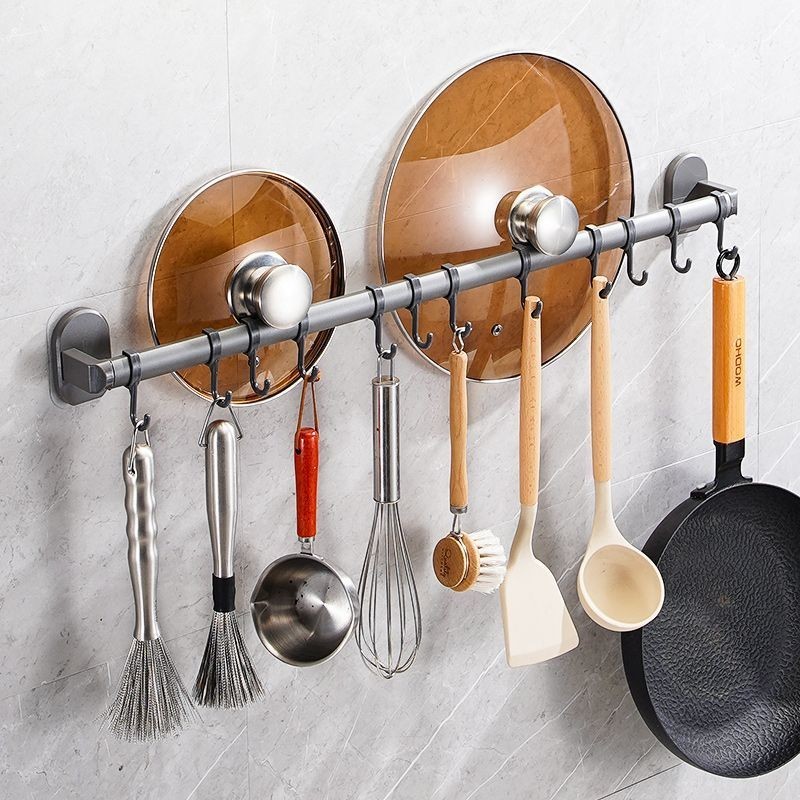 Wsanguicj3949 Kitchen Shelf Wall-Mounted Spatula Perforation-Free Spoon ...