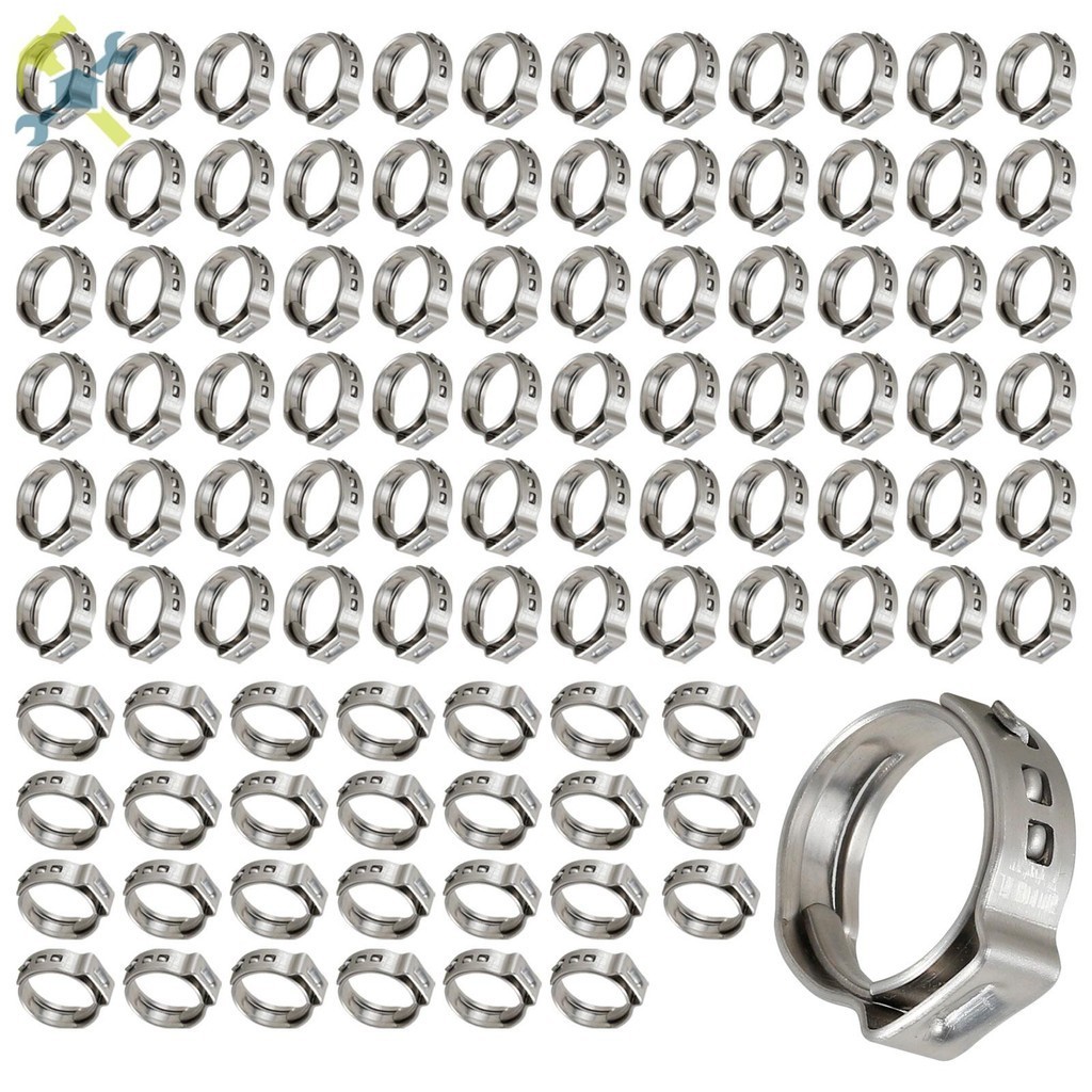 Ear Cinch Clamp Assortment 100pcs Assorted Stainless Steel Hose Clamps ...