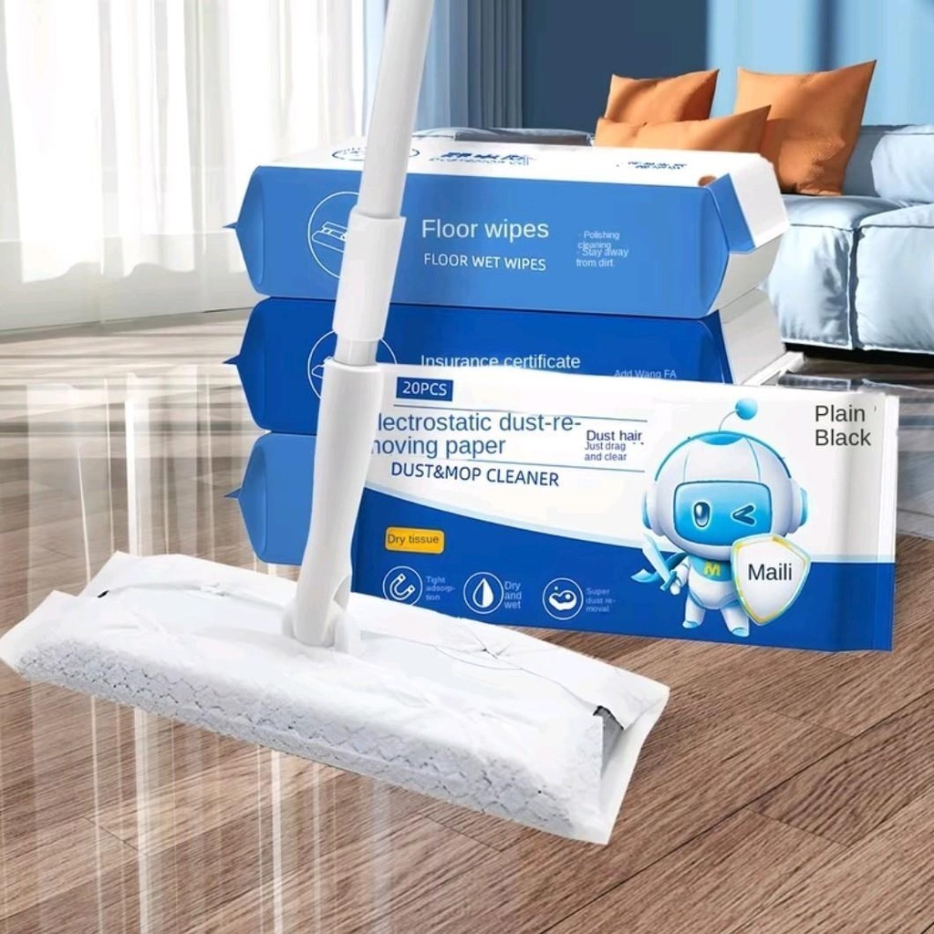 Penyapu Mop Tisu Pakai Buang | Wiper Wet Tissue | Mop Lantai | Shopee ...
