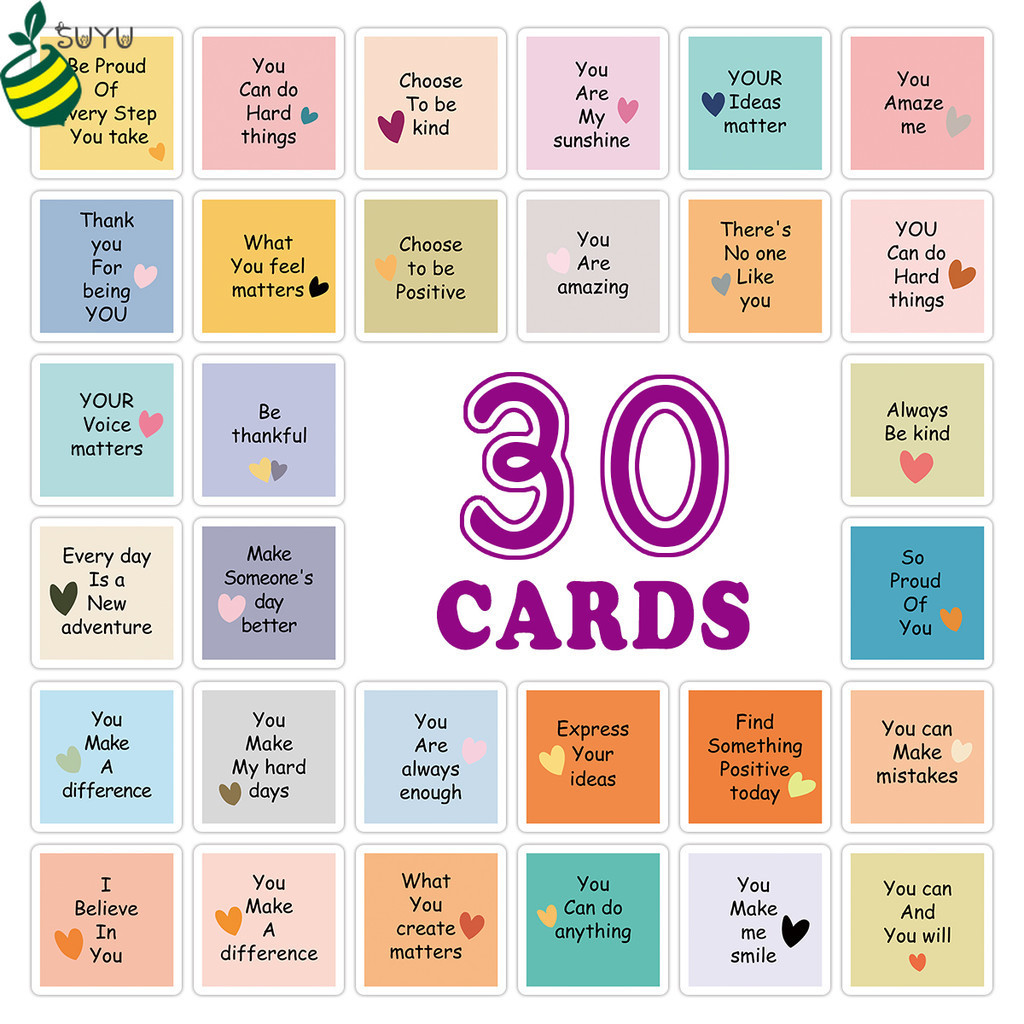 30 Pcs Inspirational Word Note Cards, Encouragement Greeting Cards for ...