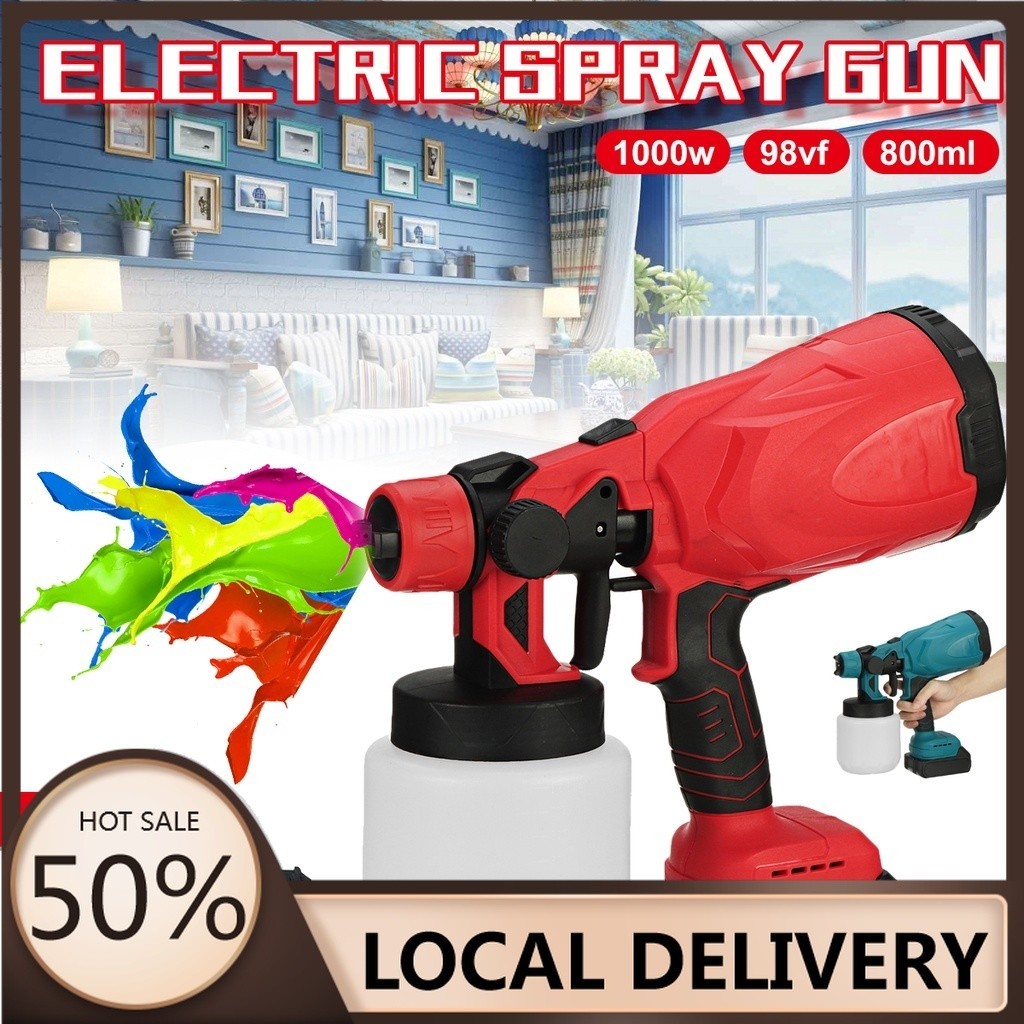 1000W High Power Household Paint Sprayer Cordless Electric Spray Gun ...