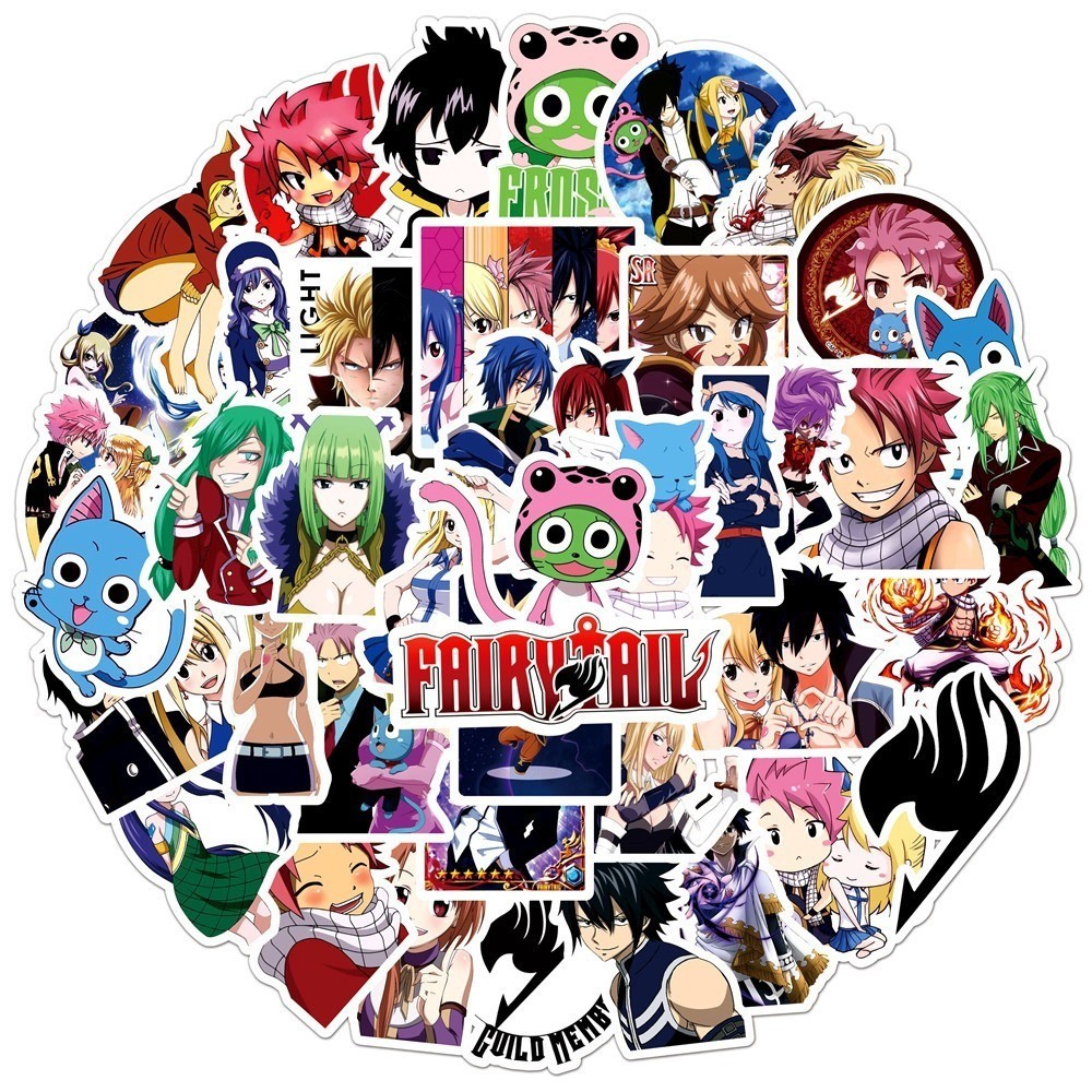 Y&P| Fairy Tail Stickers Set Japanese Anime Graffiti Waterproof Decals ...