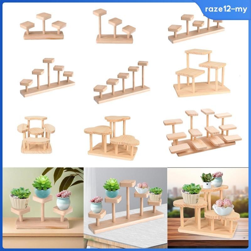 [RazecaMY] Wooden Display Riser Collectibles Display Shelf,Decorative ...
