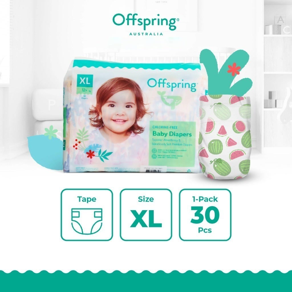 Offspring Premium Fashion Tape Diapers - XL (30 Pcs) | Shopee Malaysia