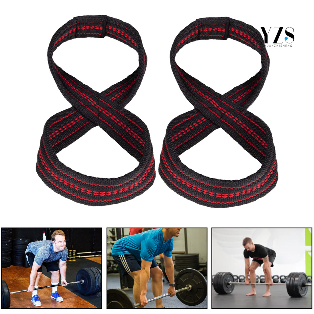 Y-S 2Pcs Figure 8 Lifting Strap Men Women Anti-Slip Weightlifting Grip ...
