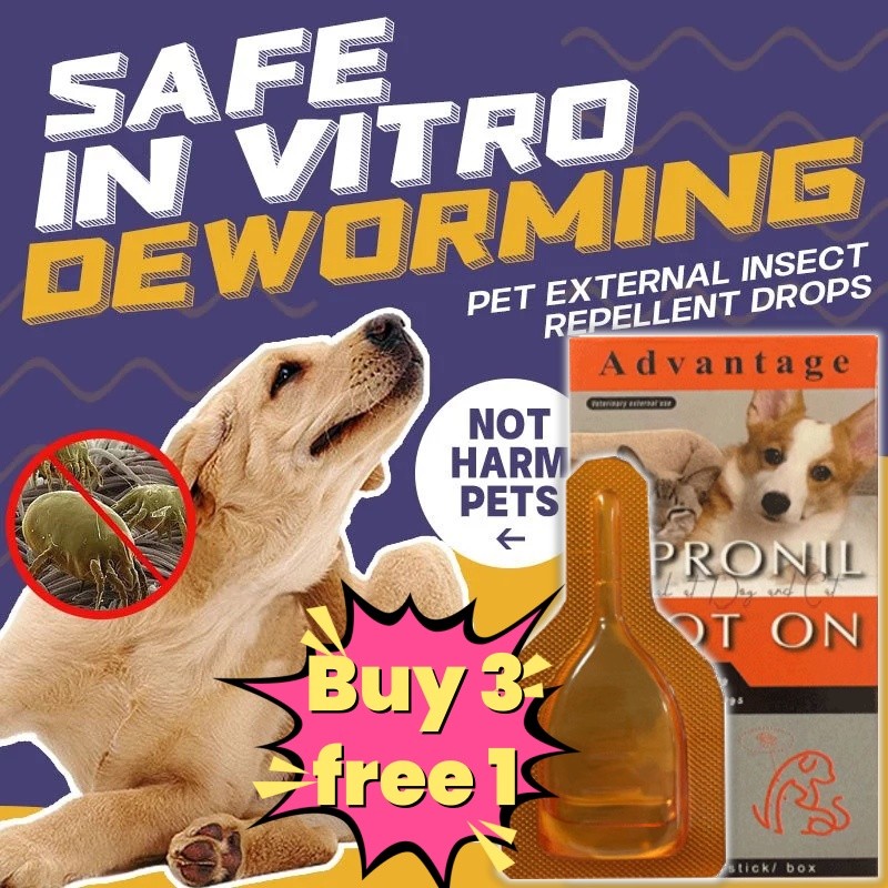 【Buy 3 free 1 】Fipronil Flea & Tick Drop for Cat Dog Ubat Kutu Anjing ...