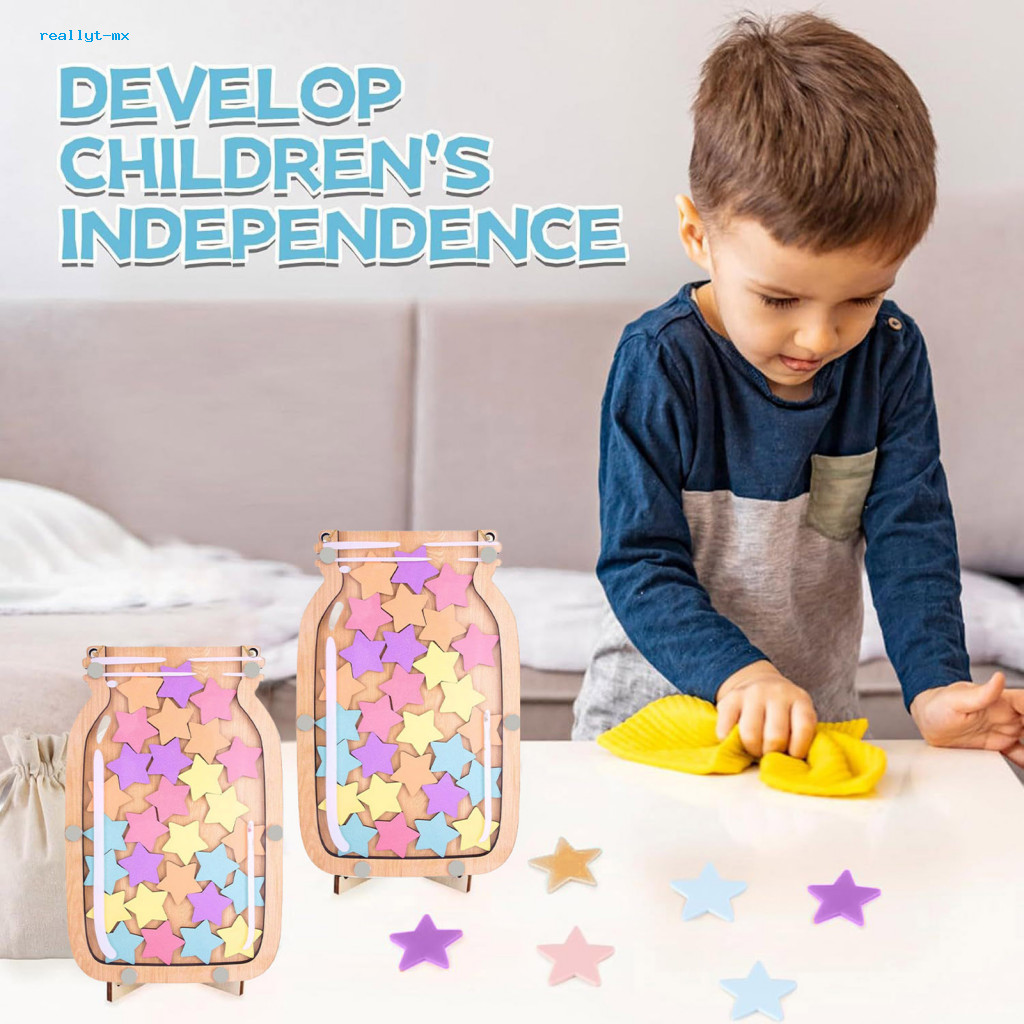 Reward Jar Decoration Wooden Star Reward Jar Wooden Reward Jar with ...