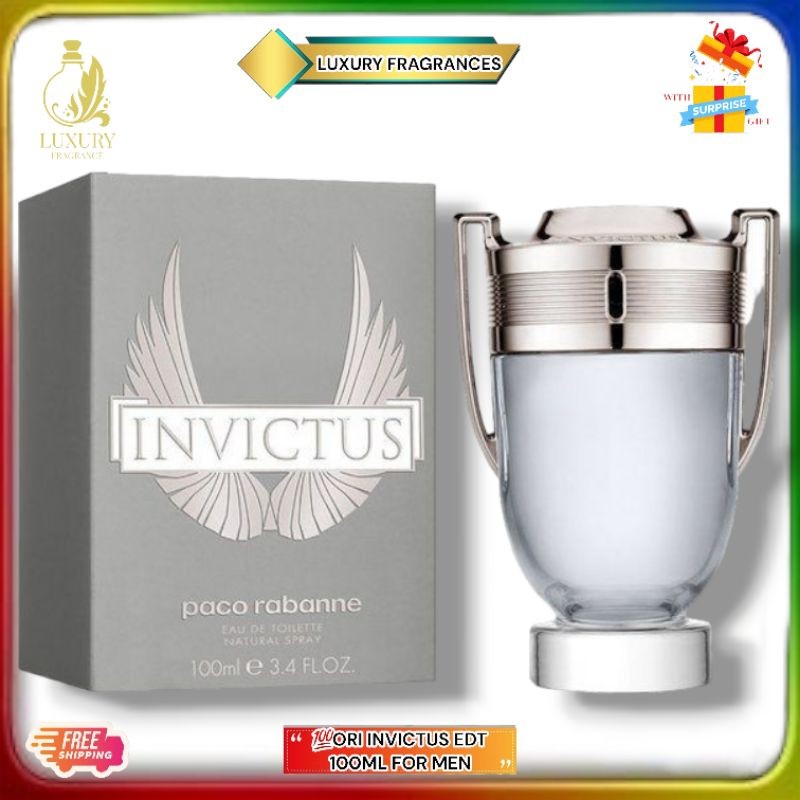 💯 ORI INVICTUS PACO RABBANE EDT 100ML FOR MEN(LONG LASTING 8-10 HOURS ...