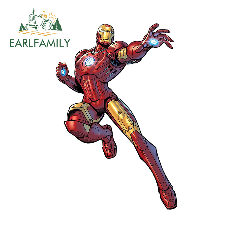 EARLFAMILY Iron Man Car Sticker Motorcycle Trunk Helmet Personality ...