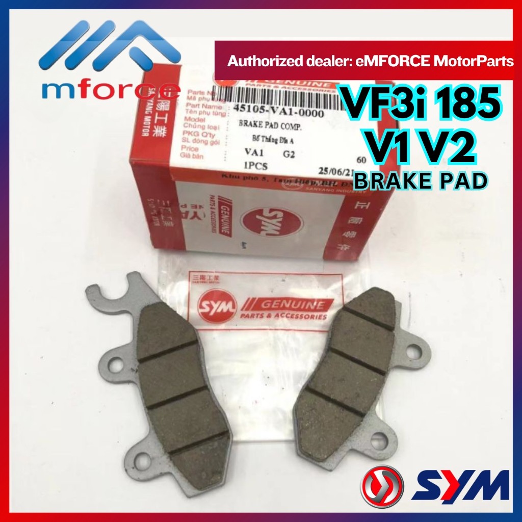 SYM VF3i 185 V1 V2 FRONT DISC PAD DISK BREK PAD DEPAN 45105-VA1-0000 ...