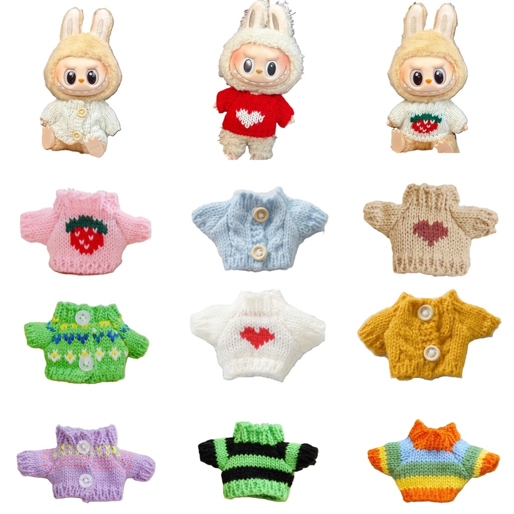 For 15/17cm Labubu V2 Doll Clothes Outfit Accessories Ropa Labubu Plush ...