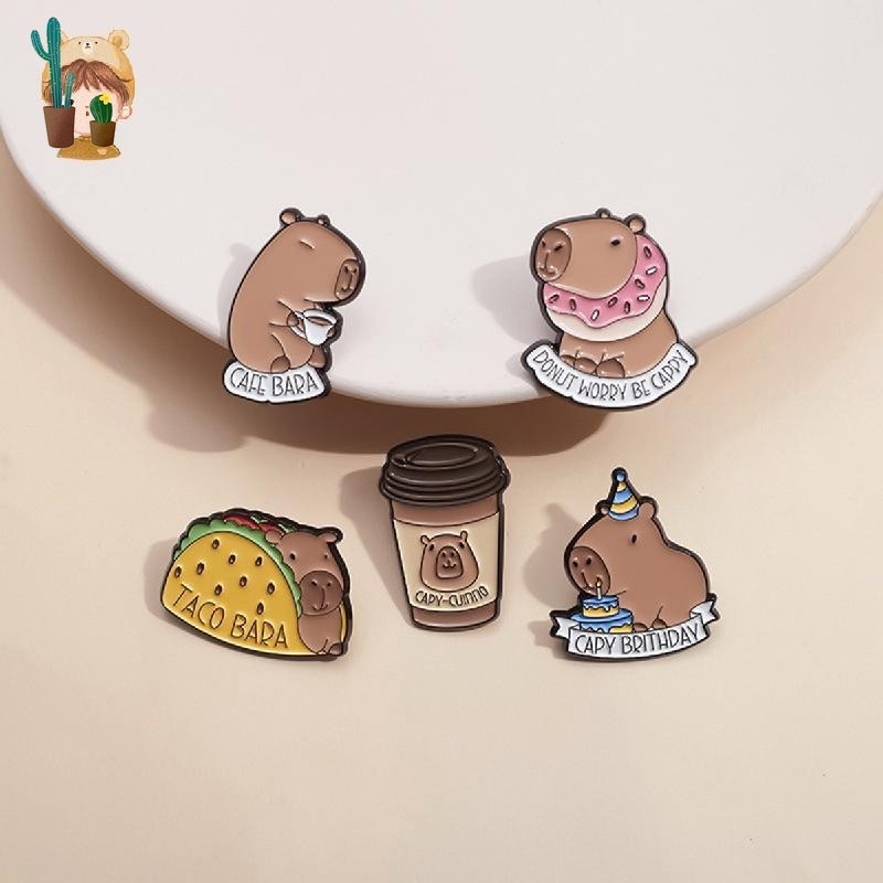 Cute Capybara Brooch Custom Badge Cartoon Animal Jewelry | Shopee Malaysia