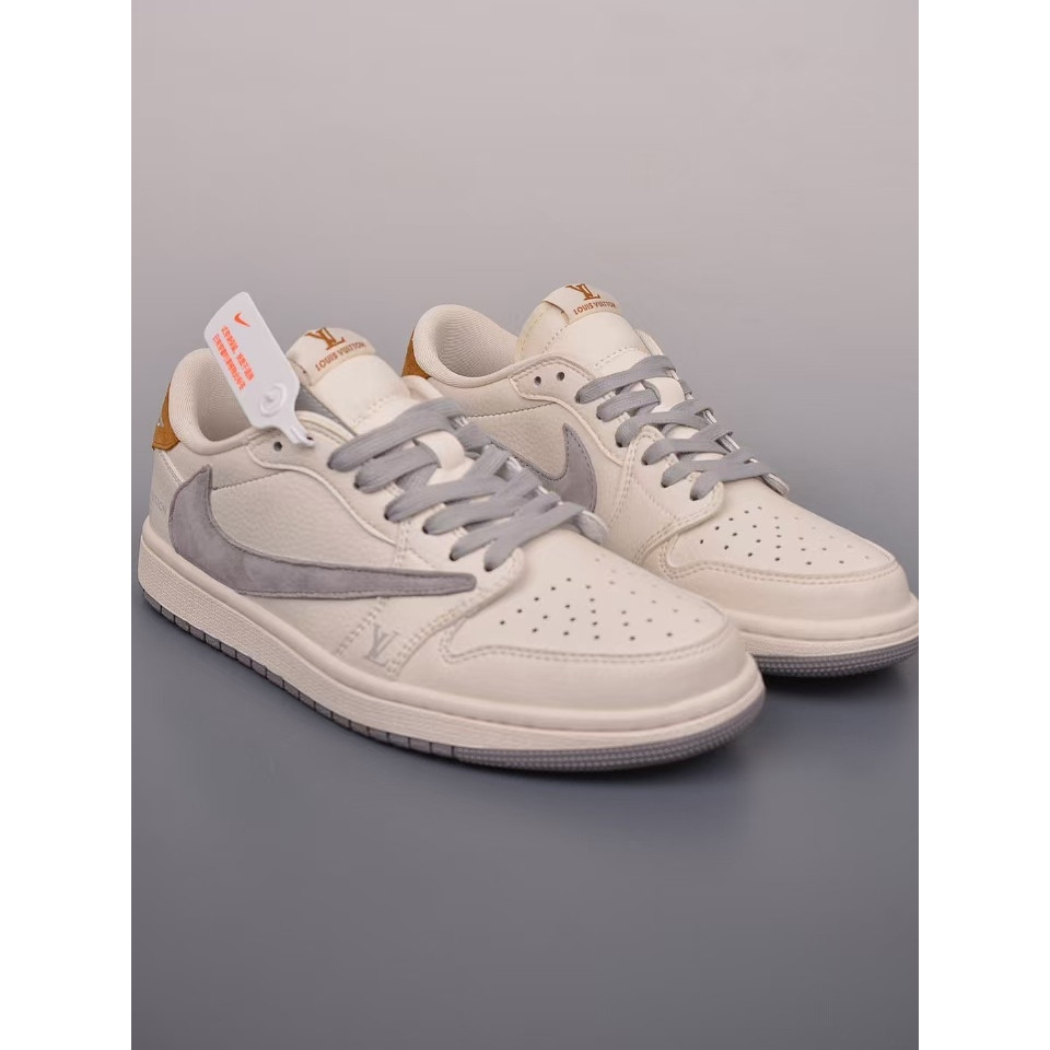 Real Shot Product NikeFragment x TS x Air Jordan 1 Low x LV Three-Angle ...