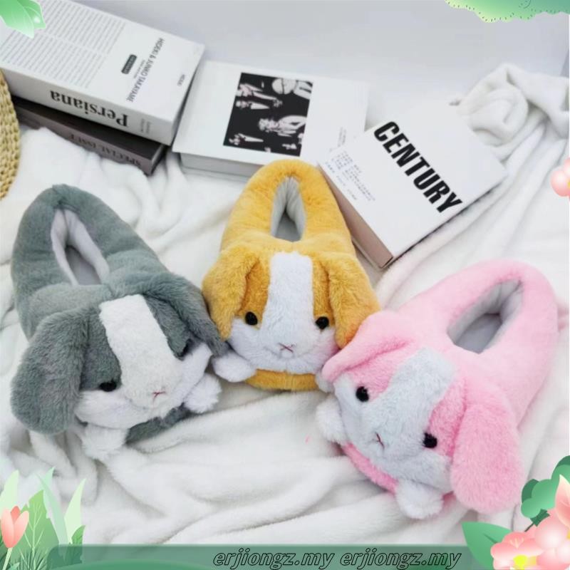 Rabbit/Hamster Shaped Plush Slippers Creative Wrapping Fuzzy Warm Lined ...