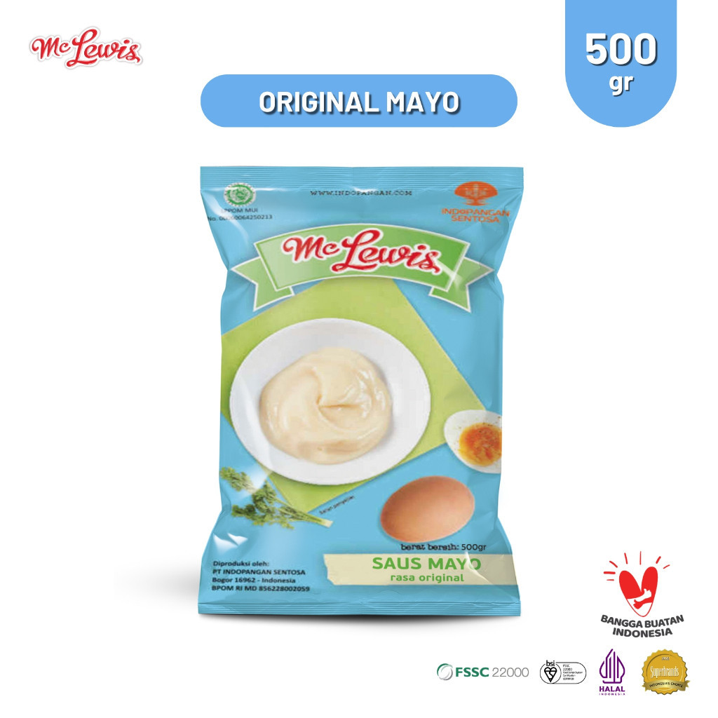 Mc Lewis Mayo Original 500g Original Mayo Sauce McLewis 500gr | Shopee ...