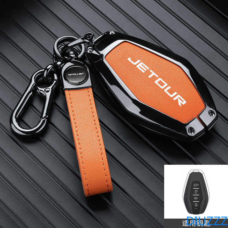 Zinc Alloy Leather Car Smart Key Cover Case Shell Fob fo rChery Jetour ...