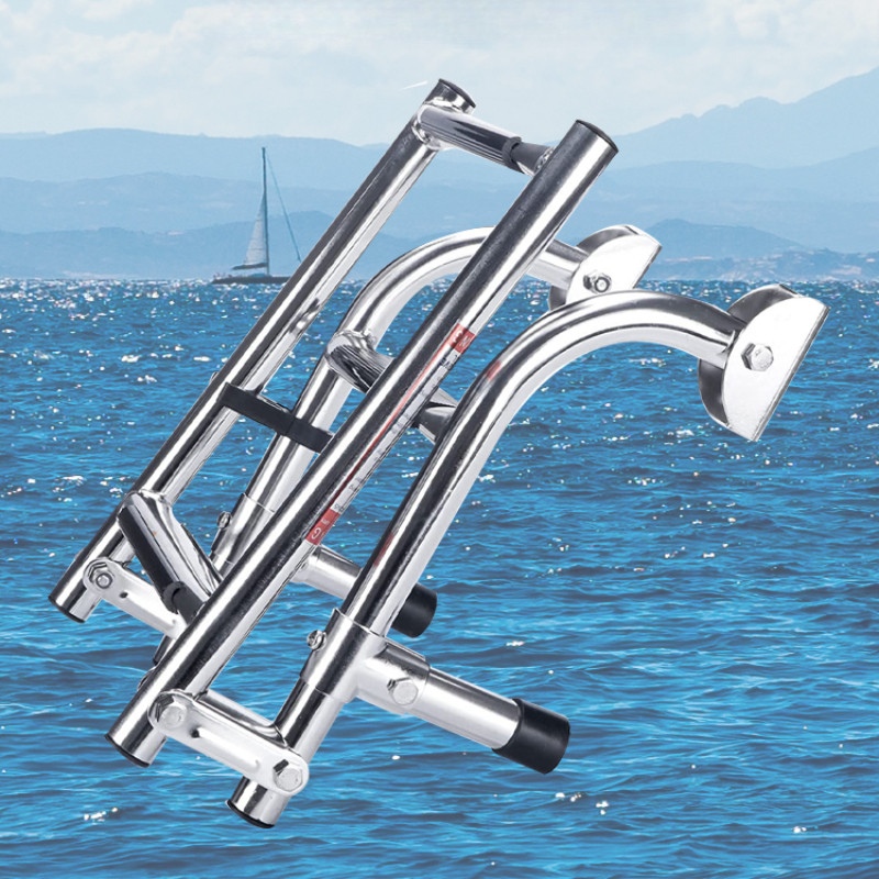 Stainless steel marine folding ladder side-mounted stern ladder ...
