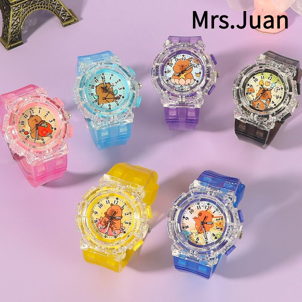 Capybara Cartoon Children's Luminous Watch - Cute Colorful Waterproof ...