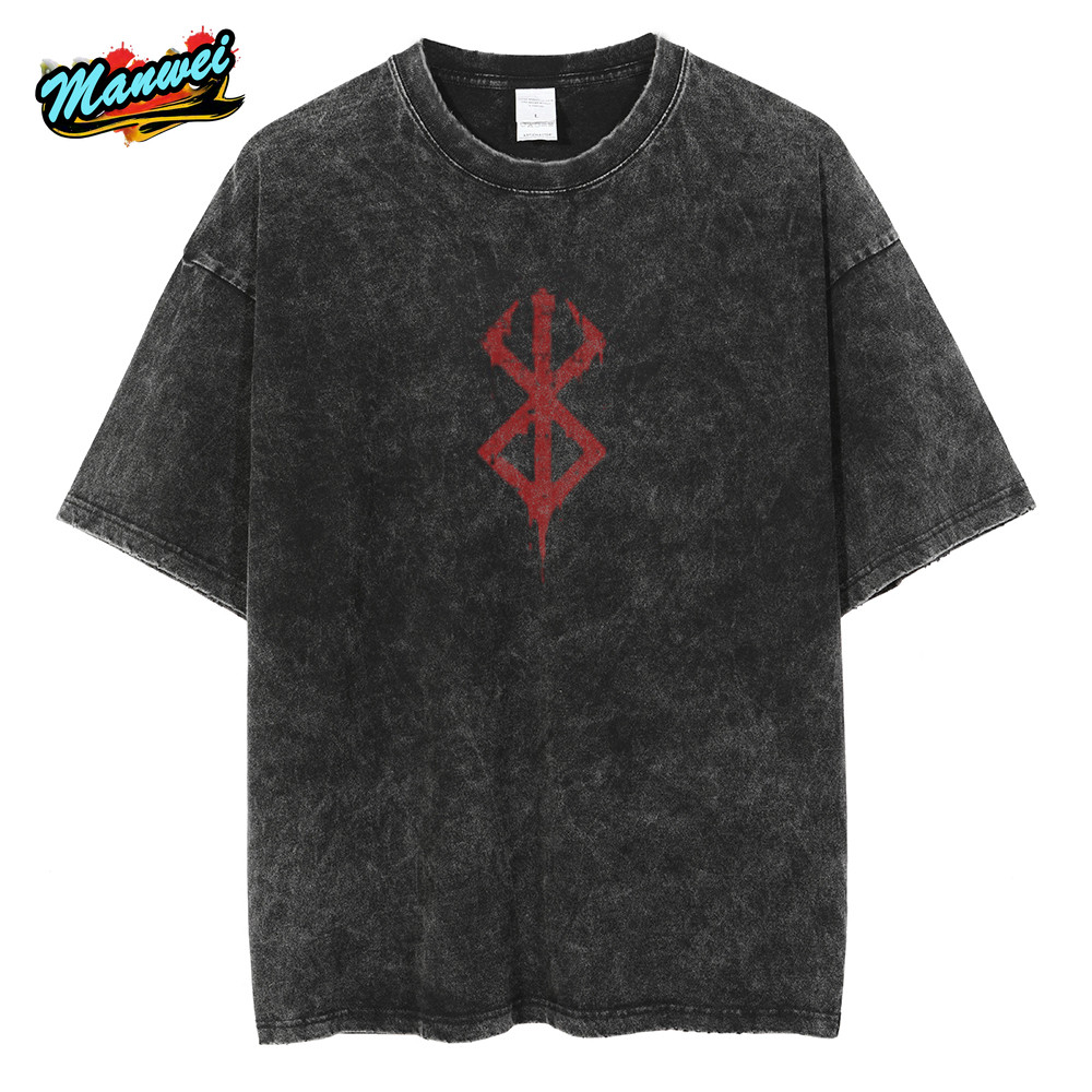 Manwei - Anime Berserk Logo Graphic Printed T Shirt Men Women Vintage ...