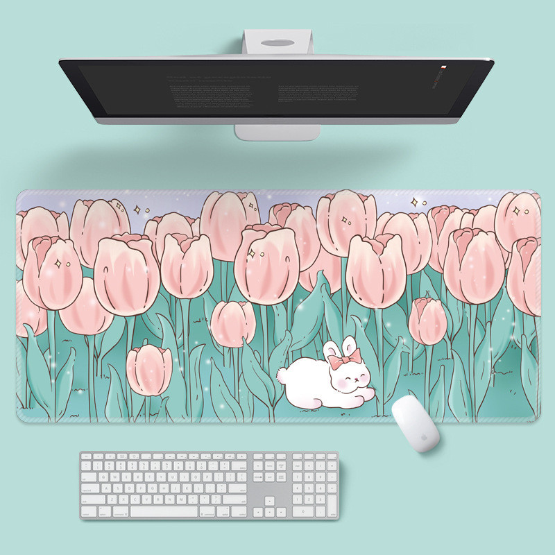 Flower mouse pad, cute cartoon Ins keyboard, learning keyboard, female ...
