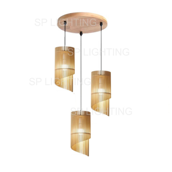 Modern Wood Pendant Light Dining Lamp Chandelier Ceiling Light Hanging ...