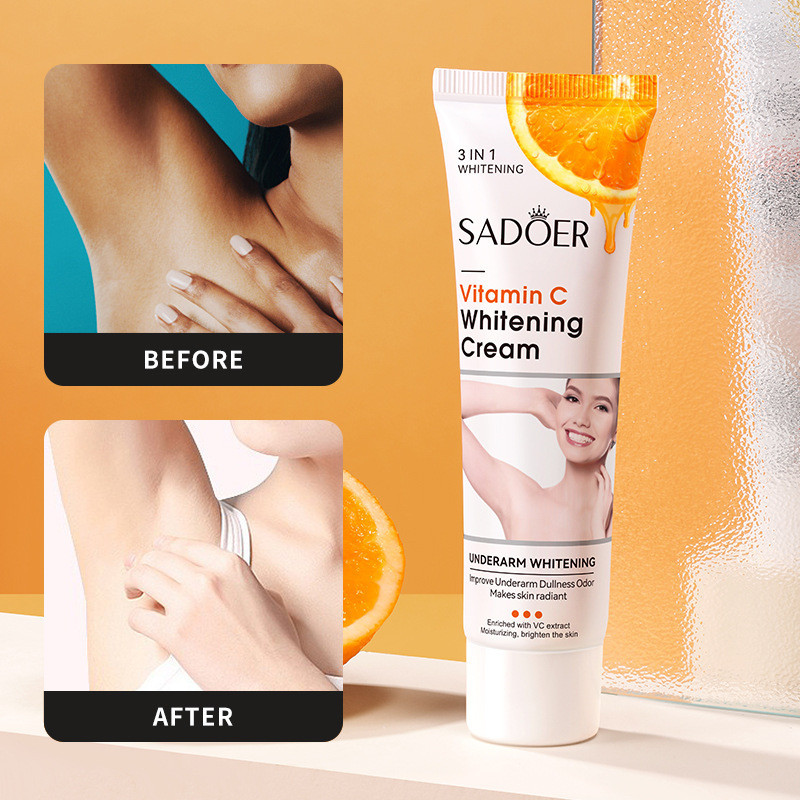 SADOER Vitamin C Body Underarm Whitening Cream Improve Brighten Skin Dark Spots Skin Care 50g ...