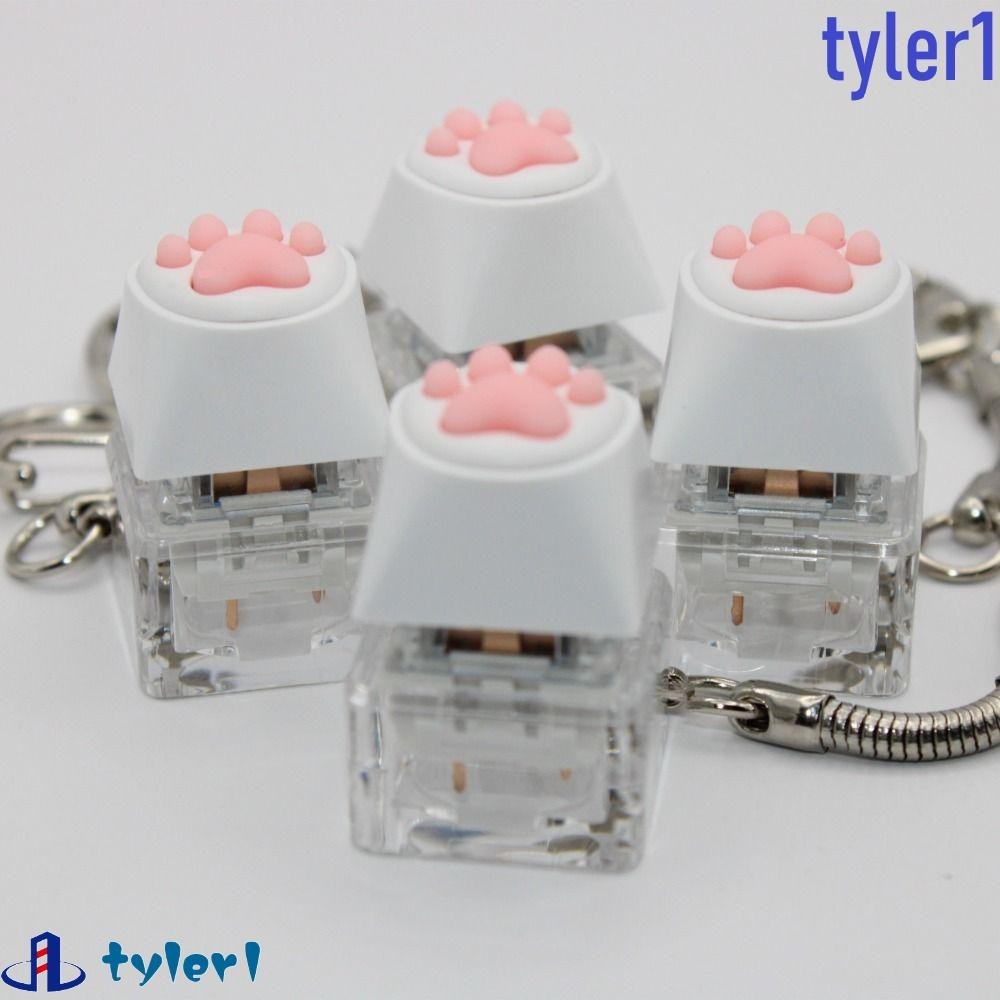 TYLER1 Cat Paws Corgi Buttock Keycap, LED Silicone Pink Cat Claw Keycap ...