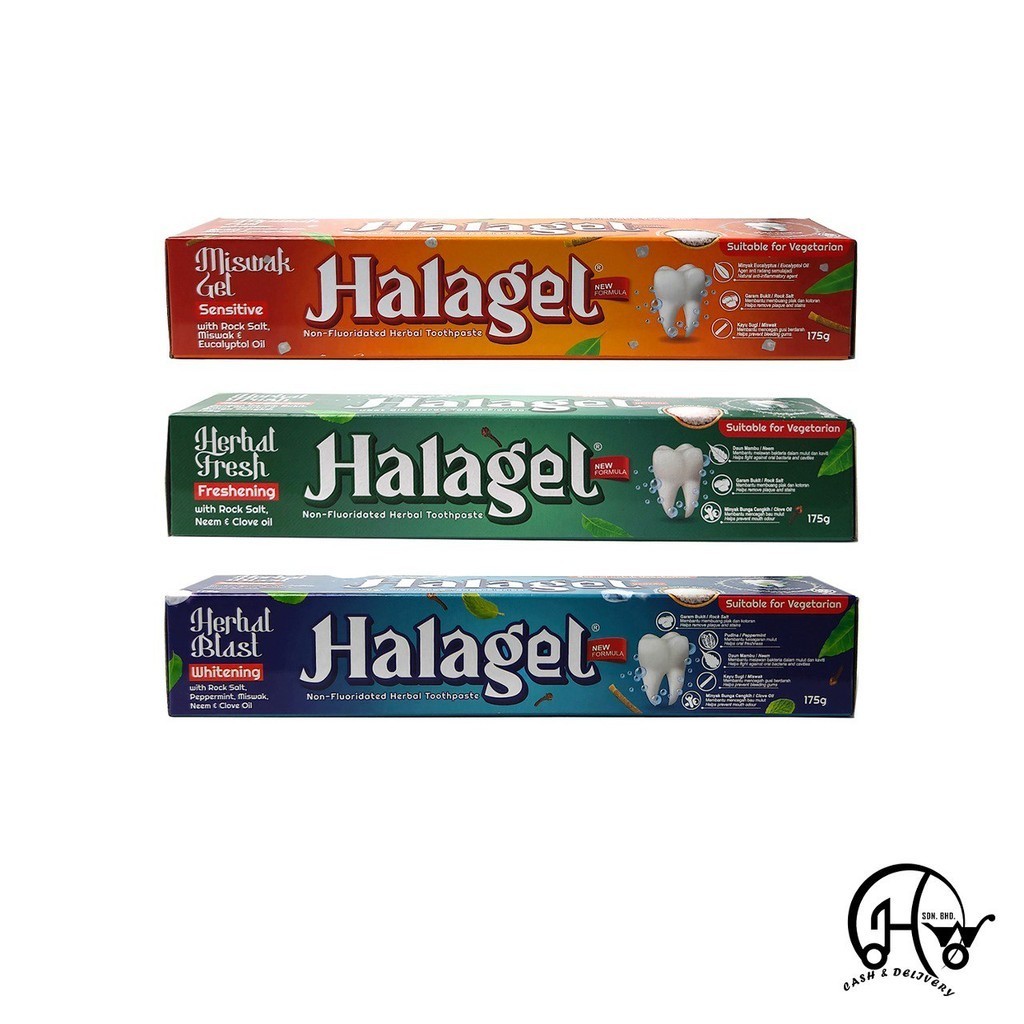 Halagel Herbal Blast/Herbal Green/Miswakgel Toothpaste 175gm | Shopee ...