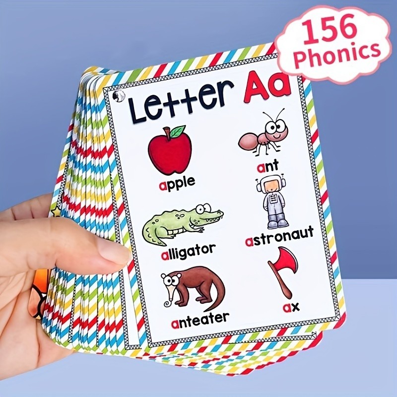 English 26 Letters Alphabet Phonics Pocket Cards for Kids Baby Learning ...