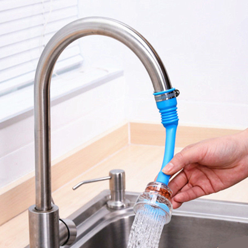 Extended Faucet Long Splash-proof Kitchen Universal Rotating Tap Water ...