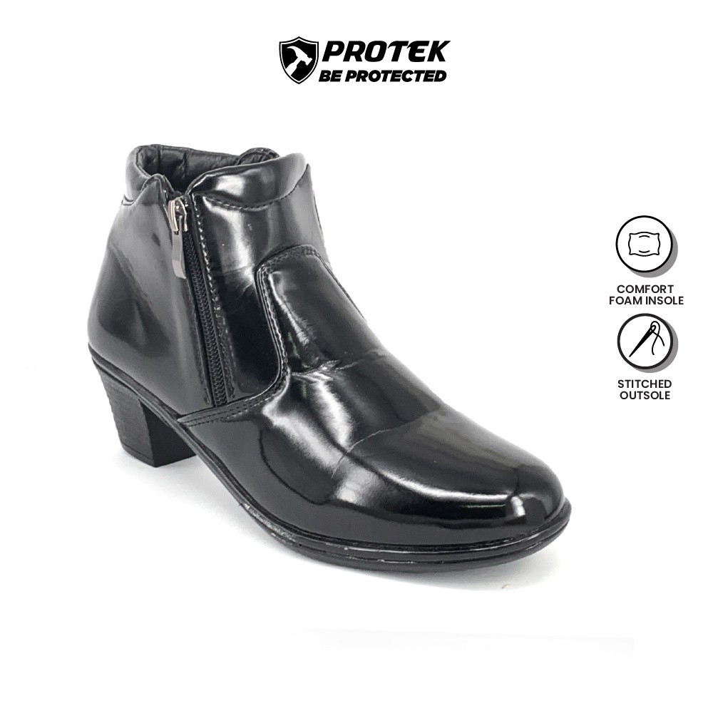 Faux Leather PBA631M2 Comfort Women Ankle Boots/Kasut Kulit Pejabat ...