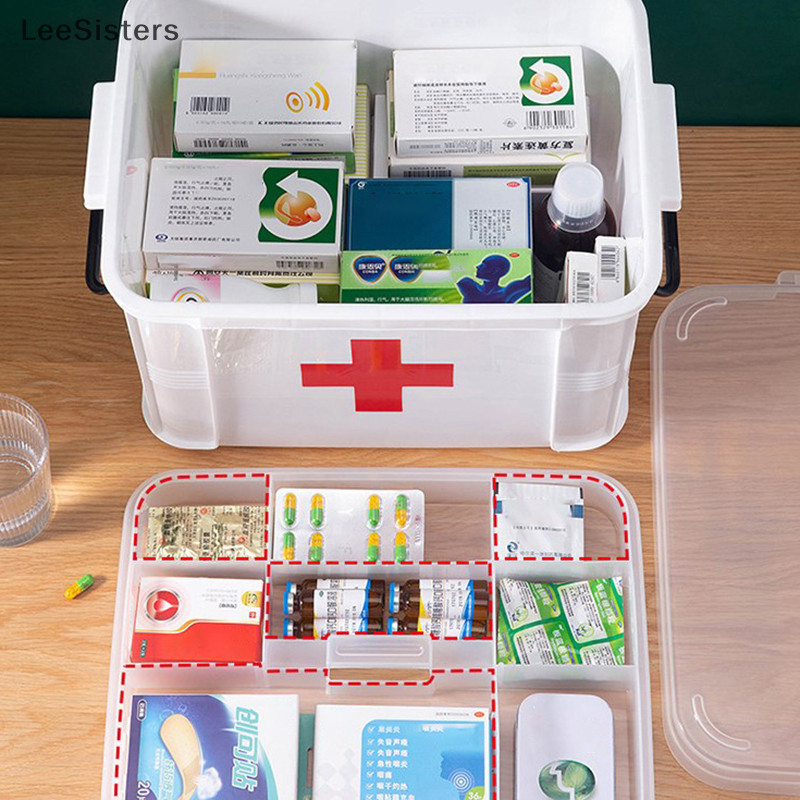 LeeSisters First Aid Kit Medicine Storage Box Portable Emergency Box ...