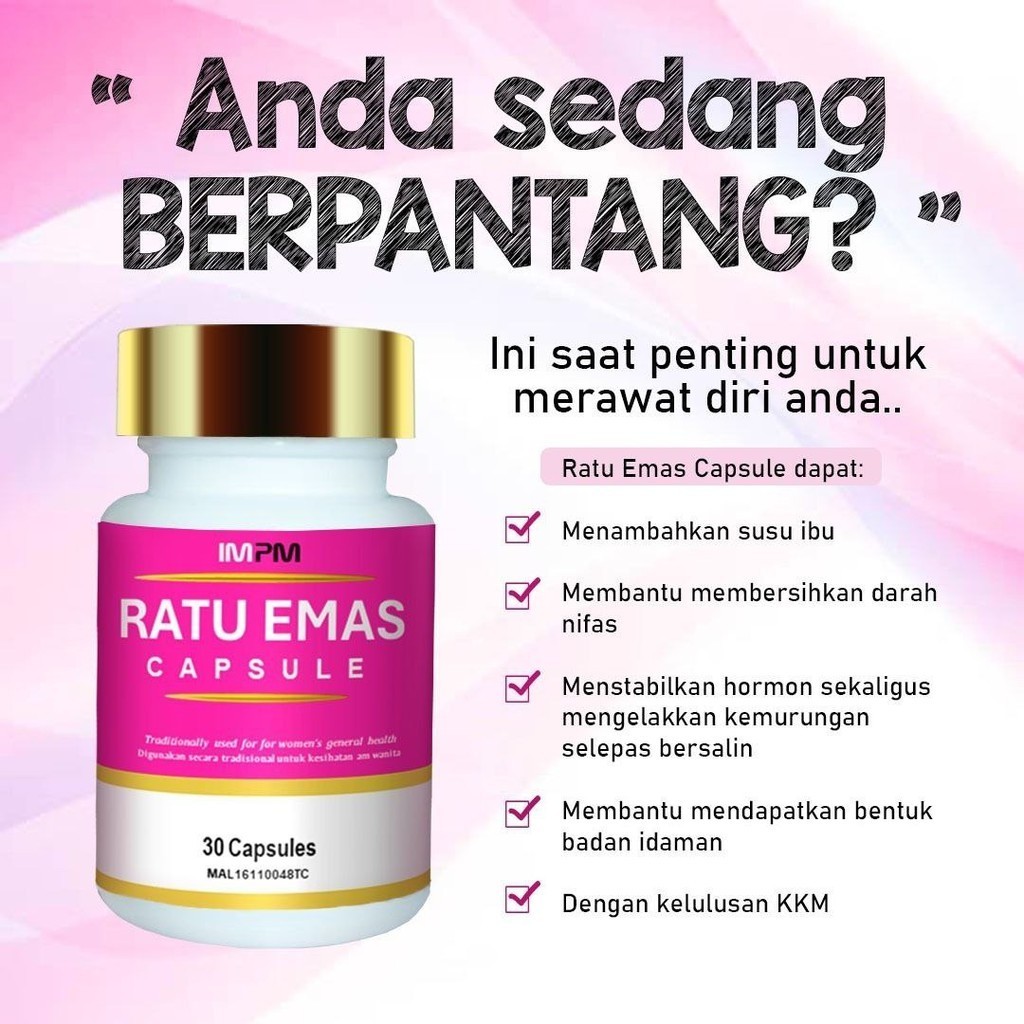 RATU EMAS CAPSUL KECANTIKAN WANITA LUAR DAN DALAMAN KULIT GEBU HALAL ...
