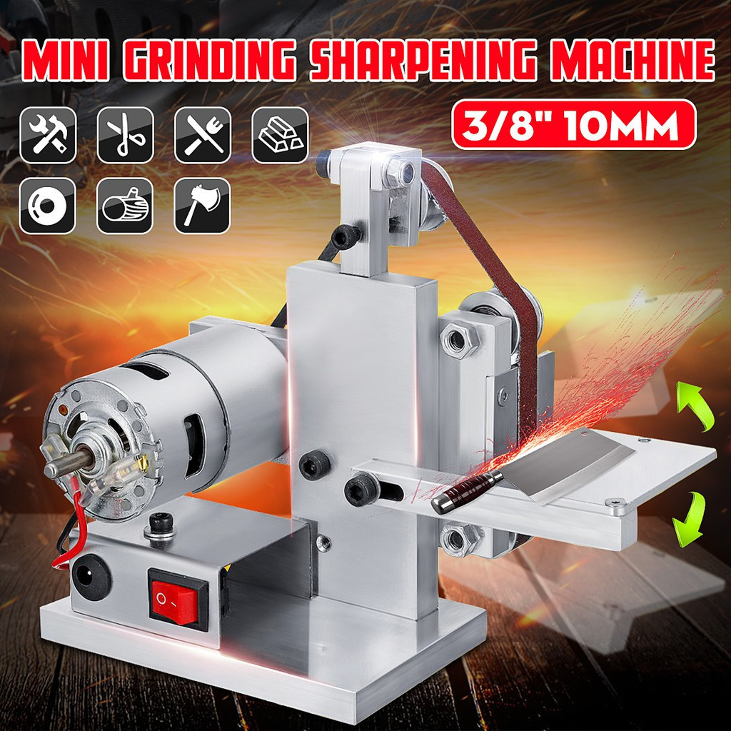 Mini Belt Sander Desktop Grinder Polishing Grinding Sharpening Machine ...