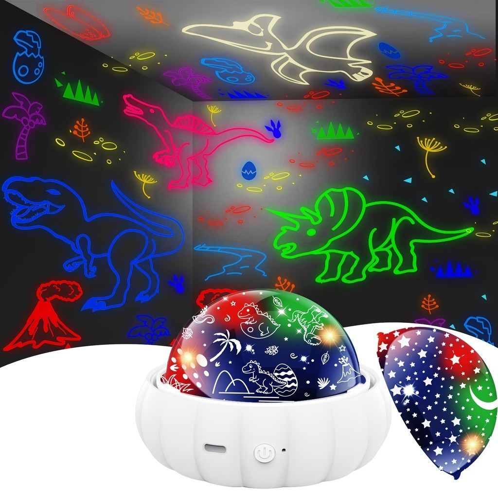 Star Moon Projector Night Light, Unicorn Dinosaur Projection 360 ...