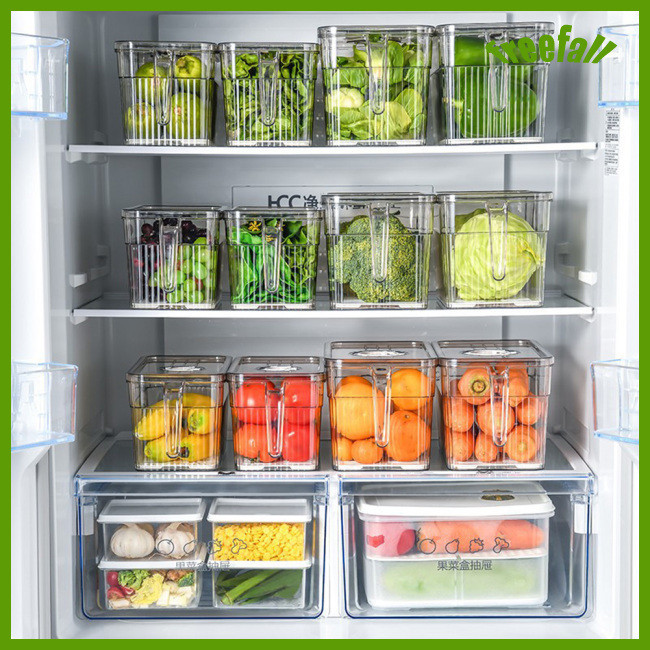 freefall Stack-able Produce Saver Containers For Refrigerator, Food ...