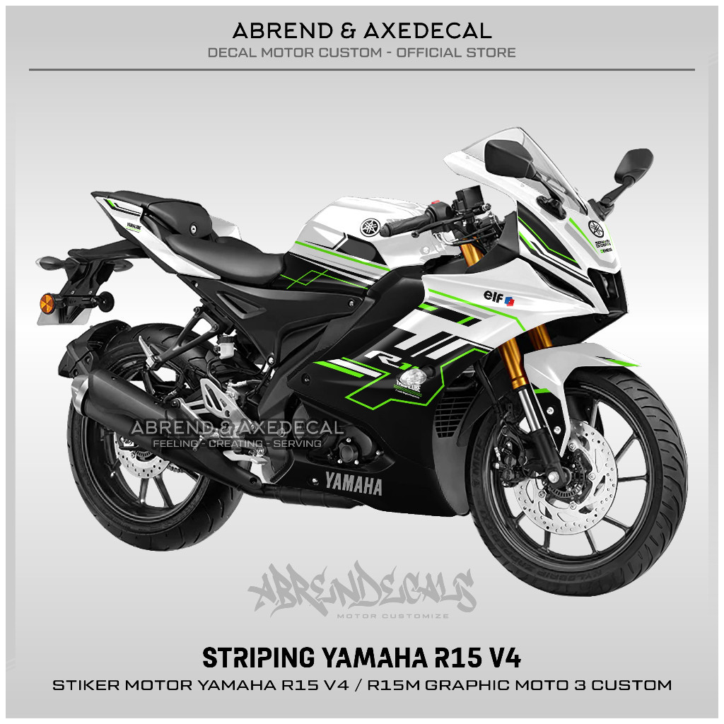 Motorcycle STICKER R15 V4 GRAFIS MOTO 3 DESIGN VARIATIONS / YAMAHA R15 ...