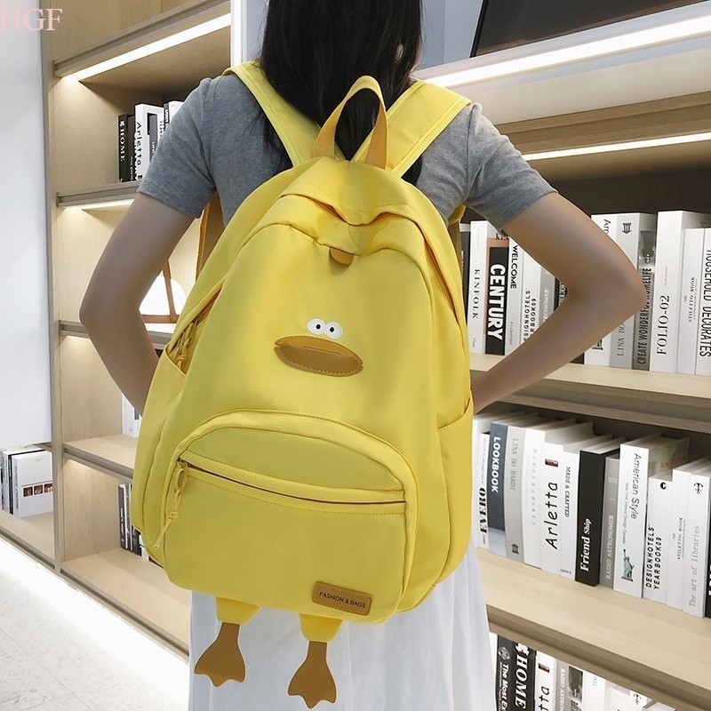 New Cartoon Duck Backpack Designer Cute Travel Bag Female College ...