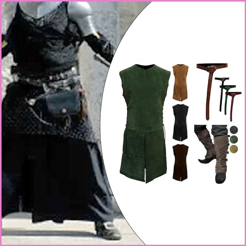 Royal Medieval Knight Chest Armor Dress with Belt and Leg Armors ...