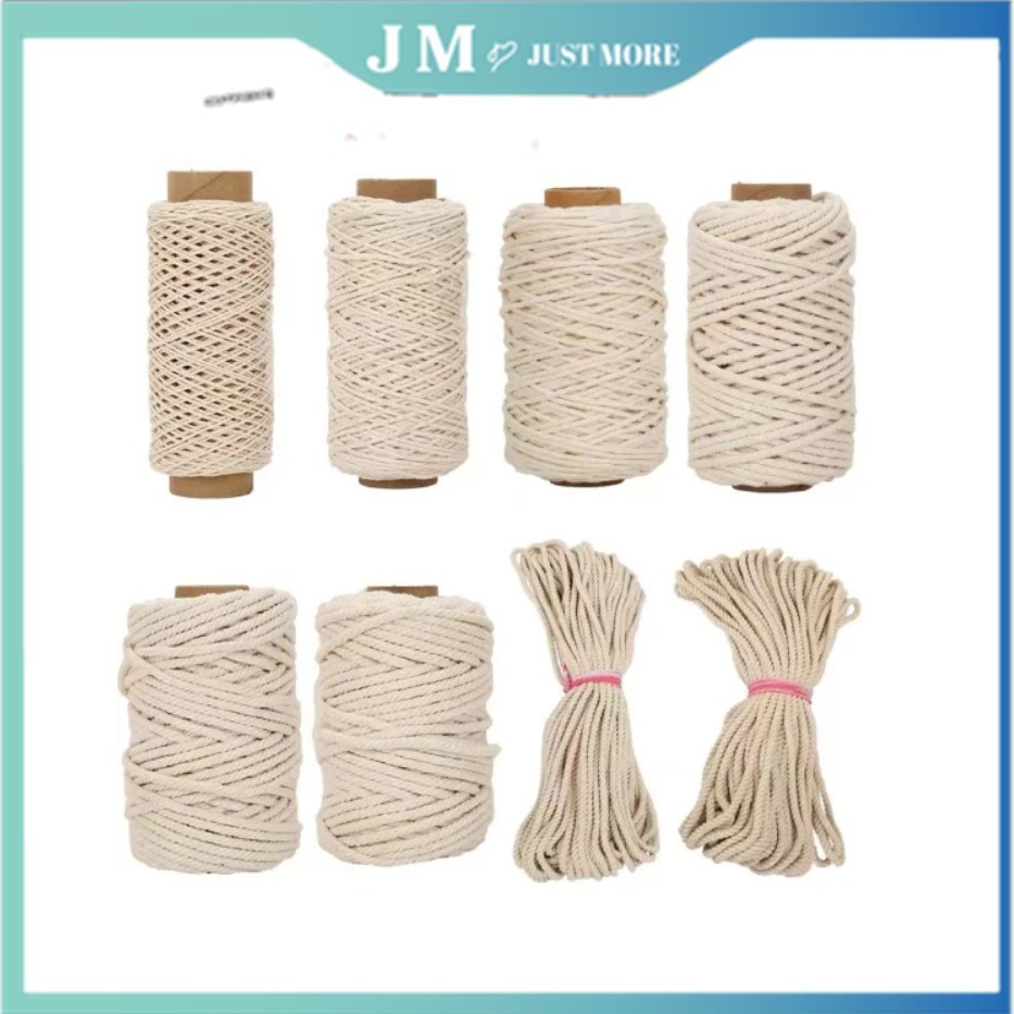 100m/roll Natural Macrame Cord Twisted Soft Cotton Thread Hessian Jute ...