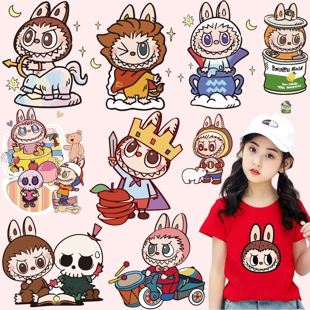 POPMART THE MONSTERS LABUBU hot stamping stickers cute labubu printed ...